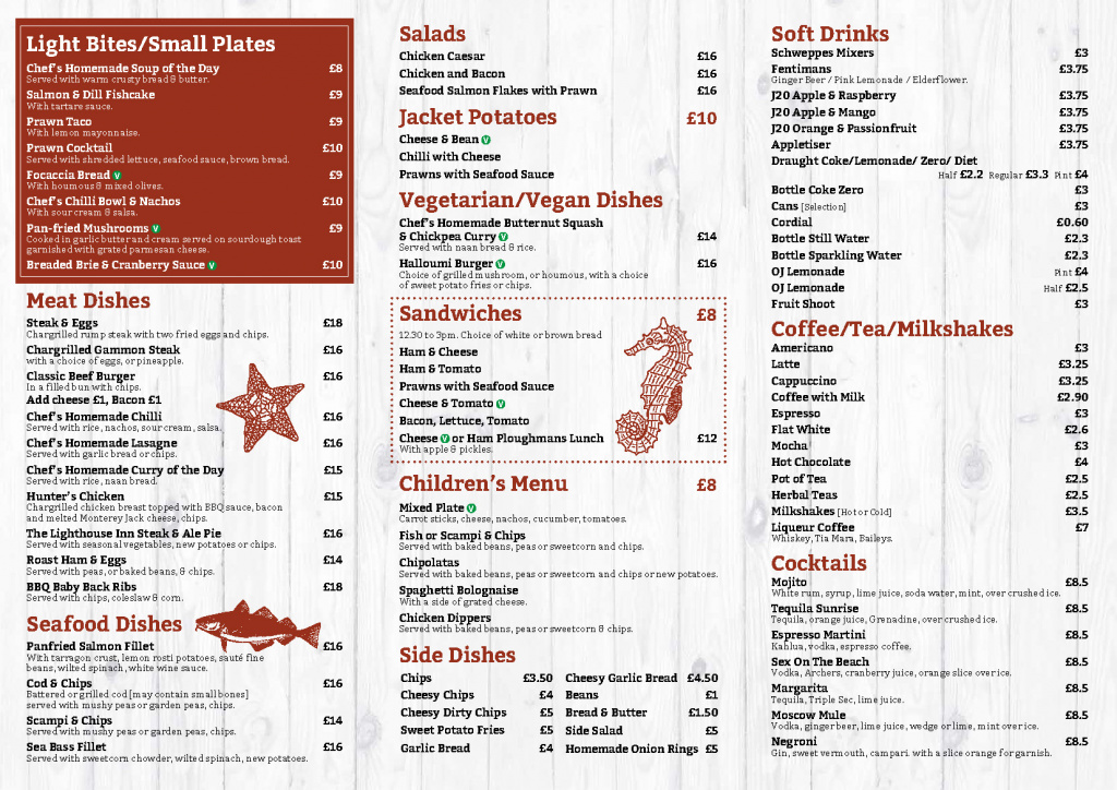 The Lighthouse Inn – Coast Road, Walcott, NR12 0PE Tel: 01692 650371