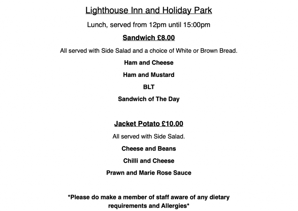 The Lighthouse Inn – Coast Road, Walcott, NR12 0PE Tel: 01692 650371