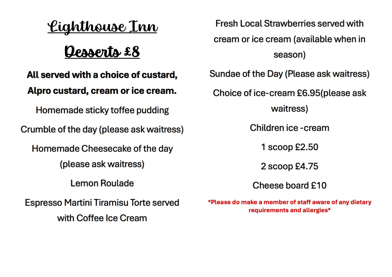 The Lighthouse Inn – Coast Road, Walcott, NR12 0PE Tel: 01692 650371